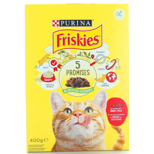 Friskies Gatto Crocchette Manzo e Pollo 400 gr Purina